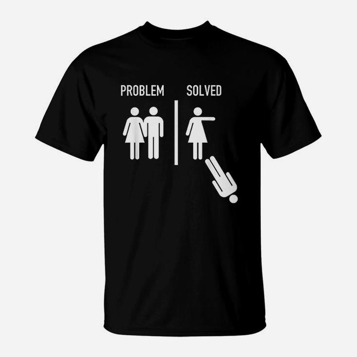 Problem Is Solved Funny Marriage Versus Divorce T-Shirt | Seseable