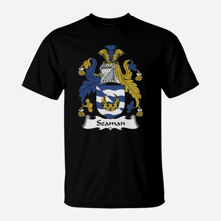 Seaman Family Crest British Family Crests T-Shirt - Seseable