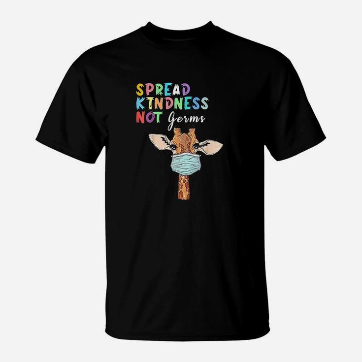 Spread Kindness Not Germs Funny Cute Giraffe Lover Animal T-Shirt ...