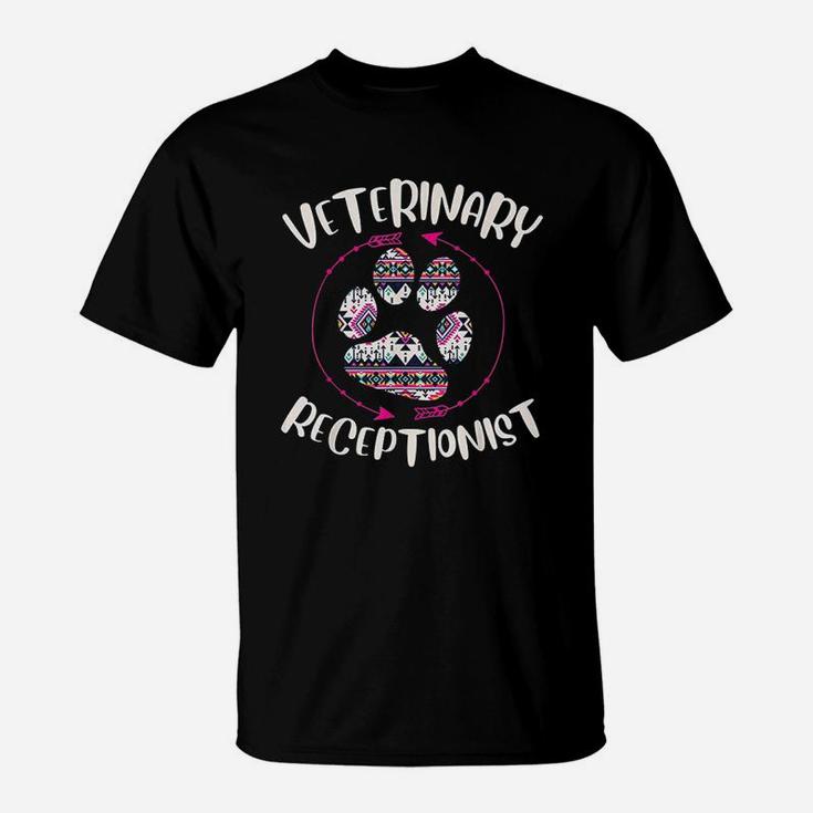 Veterinary Receptionist Cute Veterinarian Secretary T-Shirt - Seseable