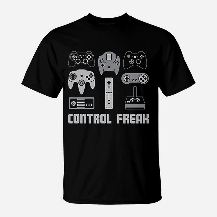 Video Game Control Freak Gaming Funny Gamer T-Shirt - Seseable