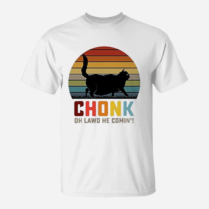 Chonk Cat Scale Meme Oh Lawd He Comin T-Shirt | Seseable