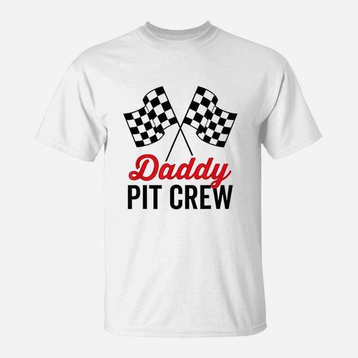 Daddy Pit Crew Racing Party T-Shirt - Seseable