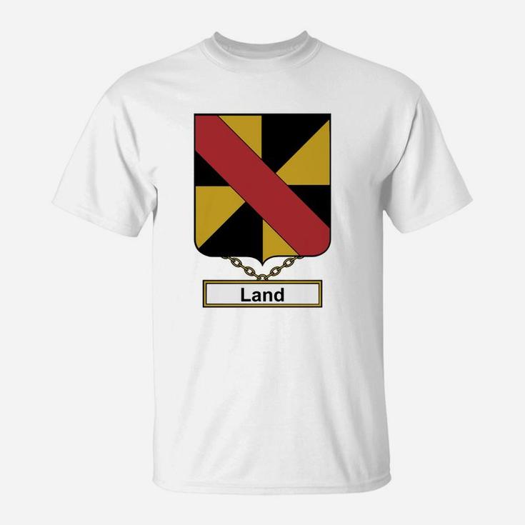 Land Family Crest British Family Crests Ii T-Shirt - Seseable