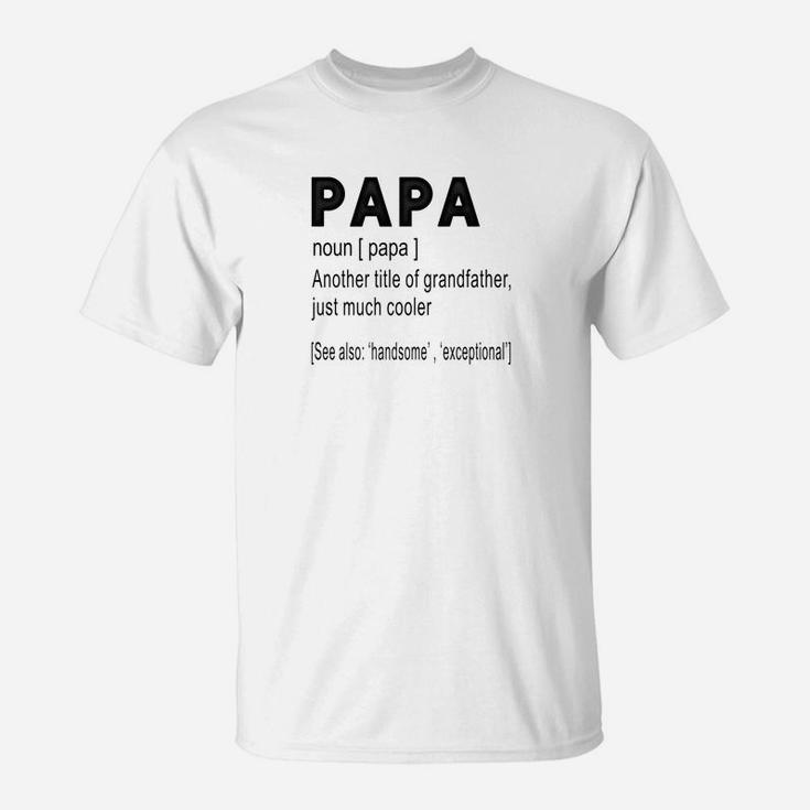 Mens Grandpa Gift Papa Definition For Grandfather Men T-Shirt - Seseable