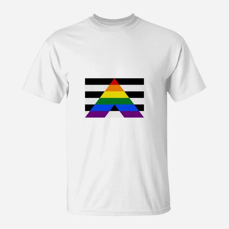 Pride Flag Straight Ally Pride Flag T-Shirt | Seseable