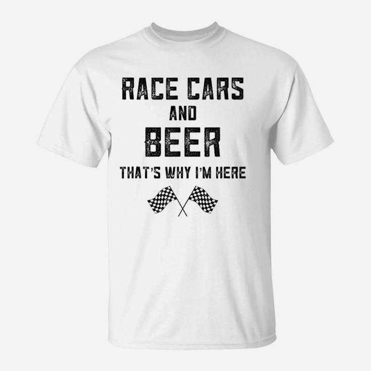 Race Track Gifts For Checkered Flag Fast Cars Beer Race Day T-Shirt ...