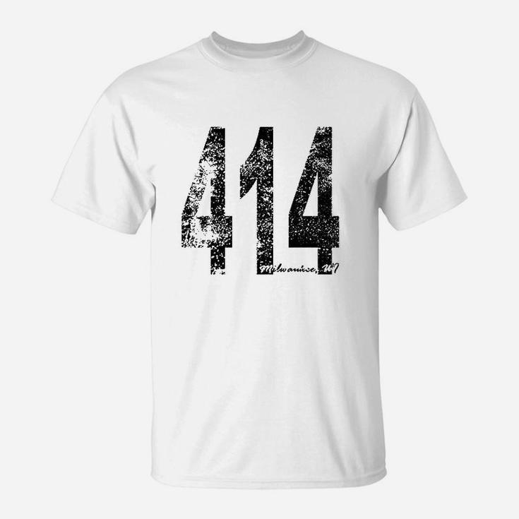 Vintage Retro Milwaukee Area Code 414 T-Shirt - Seseable
