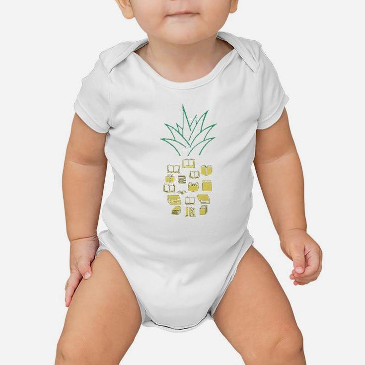 Reading Pineapple Women Cute Book Graphic Baby Onesie | Seseable